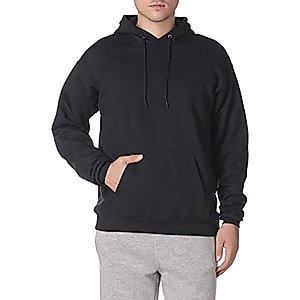 Hanes Men's Ultimate Cotton Heavyweight Pullover Hoodie Sweatshirt, Black, Large