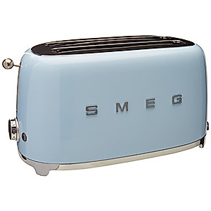 Smeg TSF02PBUS 50's Retro Style Aesthetic 4 Slice Toaster, Pastel Blue