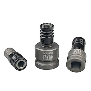 KAIFNT K352 Square Drive Quick-Release Bit Holder Socket Adapters, Impact Grade, 3-Piece