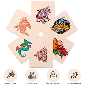 Blank Tattoo Skin Practice, 10Pcs Double Sides 8x6" Tattooing Skins Microblading Eyebrow Practice Skin for Tattoo Supplies,Tattoo Kit,for Beginners and Experienced Tattoo Artists