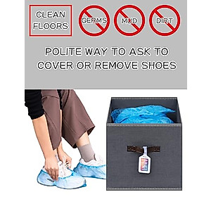 ECLAT Shoe Covers Box 13 Inch Cube Storage Bins- 1 Pack Foldable Shoe Booties Holder, Dispenser Bin for Guest, Homeowner, Realtor, Open House, Real Estate Agent Supplies, Dark Gray