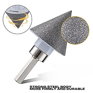 Diamond Beveling Chamfer Countersink Hole Drill Bits 5/8"-11 Threads (50mm/2" Dia) with Hook and Loop Sandpaper for Porcelain Tiles Granite Marble Ceramic Glass Wood Tools