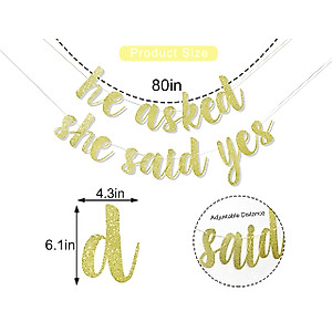 He Asked She Said Yes Bannner - She Said Yes Bannner,bridal Shower Party Decorations Banners,engagement Banner,bridal Party Banner,wedding Engagement Banner
