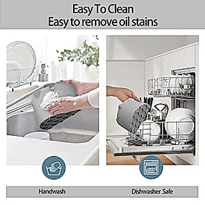 AITRIMYX 2-Pack Suitable for 4-5 QT Slow Cooker Liner Reusable Silicone Slow Cooker Liner Slow Cooker Partition Pad Leak Proof Crocker Cooker Divider Insert Piece Dishwasher Easy Clean BPA-Free Slow Cooker Liner (Gray and Blue)