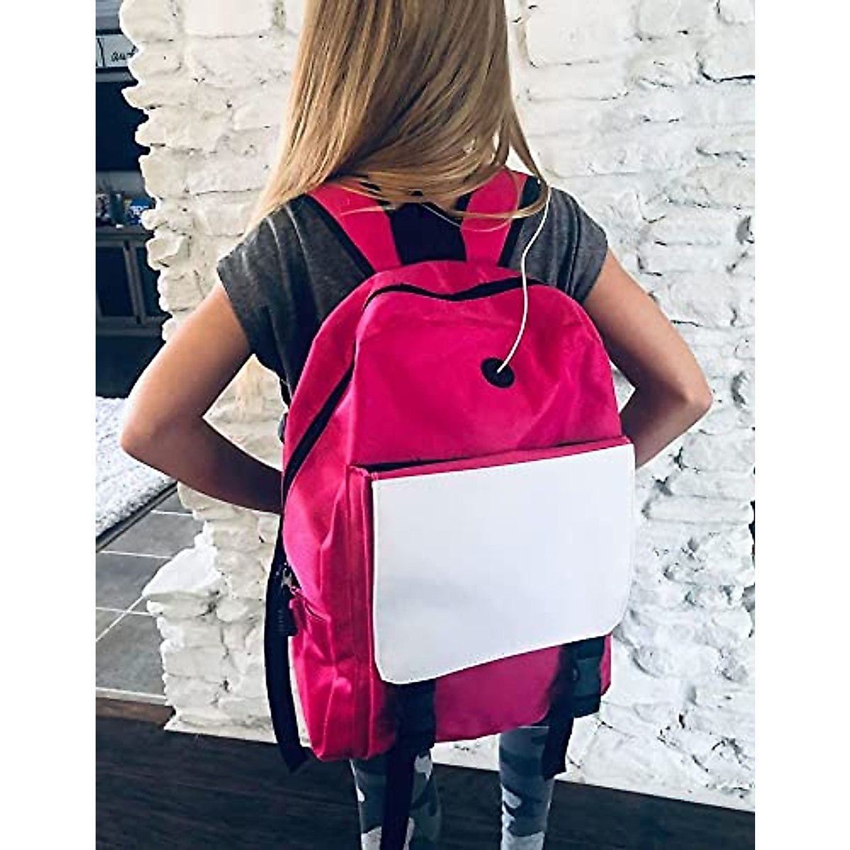 1 Pack 40x30cm sublimation blank fabric backpack, personalized backbag with custom photos, suitable for any age and places, such as work, travel, camping, etc., very practical computer backpack (Pink)