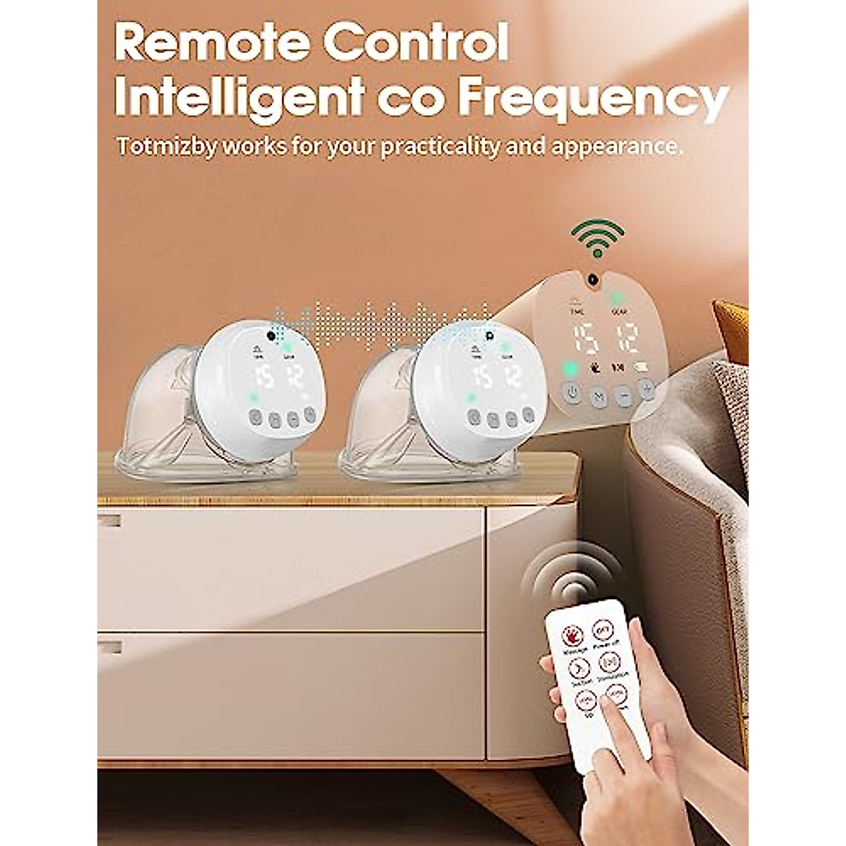 Hands Free Breast Pump Wearable Breast Pump 12 Levels 3 Modes Double Portable Electric Breast Pump w/Remote Control,140°Soft Silicone,LCD,1200mAh Battery,Low Noise Leak-Proof Painless Breastfeeding