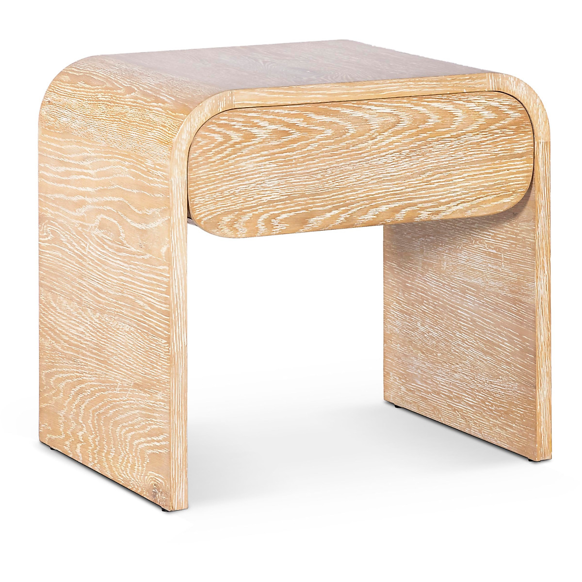 Meridian Furniture 862-NS Cresthill Collection Mid-Century Modern Nightstand, White Oak, 24" W x 18" D x 23" H