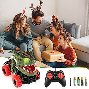 Dinosaur Toys for Kids 3-5, Remote Control Car Toy Truck, Dino Toys for 3 Year Old Boys Toddlers, Boy Toys Age 3,4,5 and Up, Toy Cars for 4 Year Old Boys, Kids Christmas Birthday Gifts