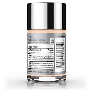 Neutrogena Healthy Skin Liquid Makeup Foundation, Broad Spectrum SPF 20 Sunscreen, Lightweight & Flawless Coverage Foundation with Antioxidant Vitamin E & Feverfew, 40 Nude, 1 fl. oz