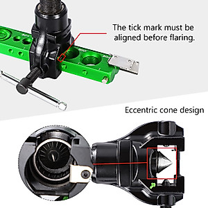 Bonvoisin Flaring Tool 1/4”-3/4” HVAC Single Flare Tool 45° Eccentric Tube Flaring Tool with Clutch Limit Piece for Copper Aluminum Tubing (one piece)