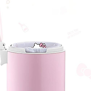 CHENXIANGTA8 Garbage Can Household Stainless Steel Trash Can Foot Pedal Small Paper Basket with Lid Pink Bedroom Kitchen Living Room Bathroom for Girls Garbage Cans for Kitchen