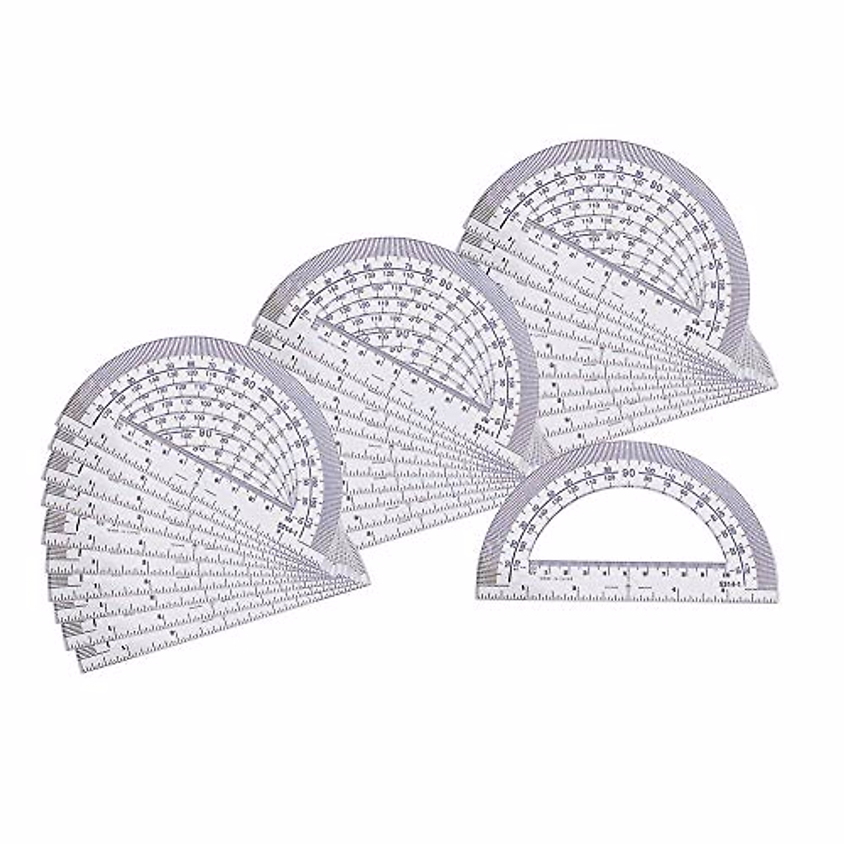 hand2mind 5314A Student Math Protractor, Clear, 20 Count (Pack of 1)