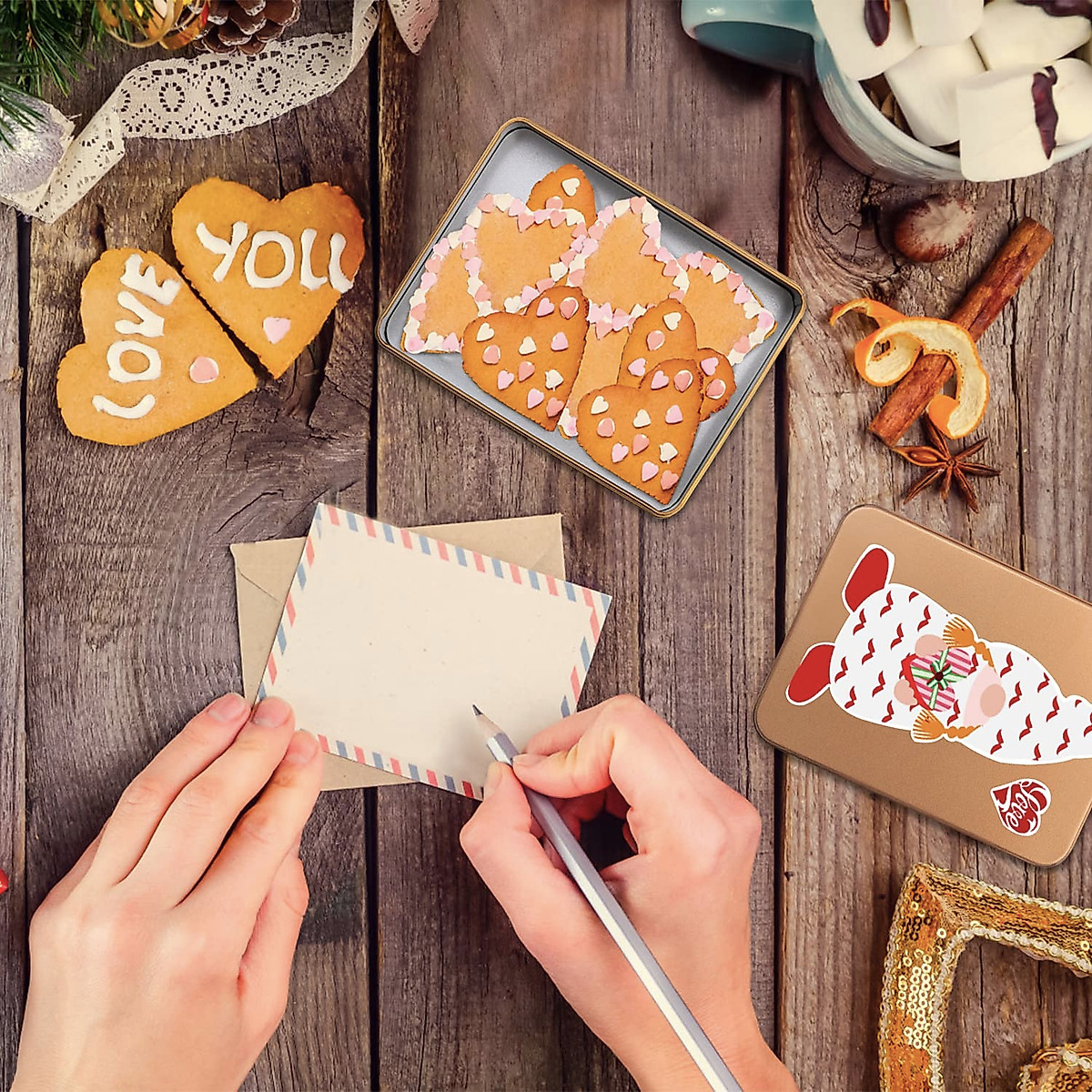 Empty Metal Tins Box,6 Pack Stainless steel Tins Small Tin Boxes with Lids,Gold Metal Containers Stainless steel Tins Cans Storage Container for Treats, Candle, Favors and Crafts (4.7x3.5x1.6 Inches)