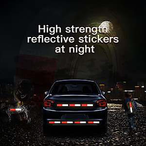 JCXJ 2inx100Ft Dot-C2 Red/White Reflective Safety Conspicuity Tape Waterproof High Intensity Reflective,Caution Sign,Driveway reflectors Tape for Vehicles,Trailers,Boats,Signs,Outdoor, Cars, Trucks