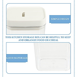 PRETYZOOM Airtight Food Storage Container 800ml Rectangle Sealed Storage Box Kitchen Dry Food Organization Grains Keeper Plastic Cereal Dispensers