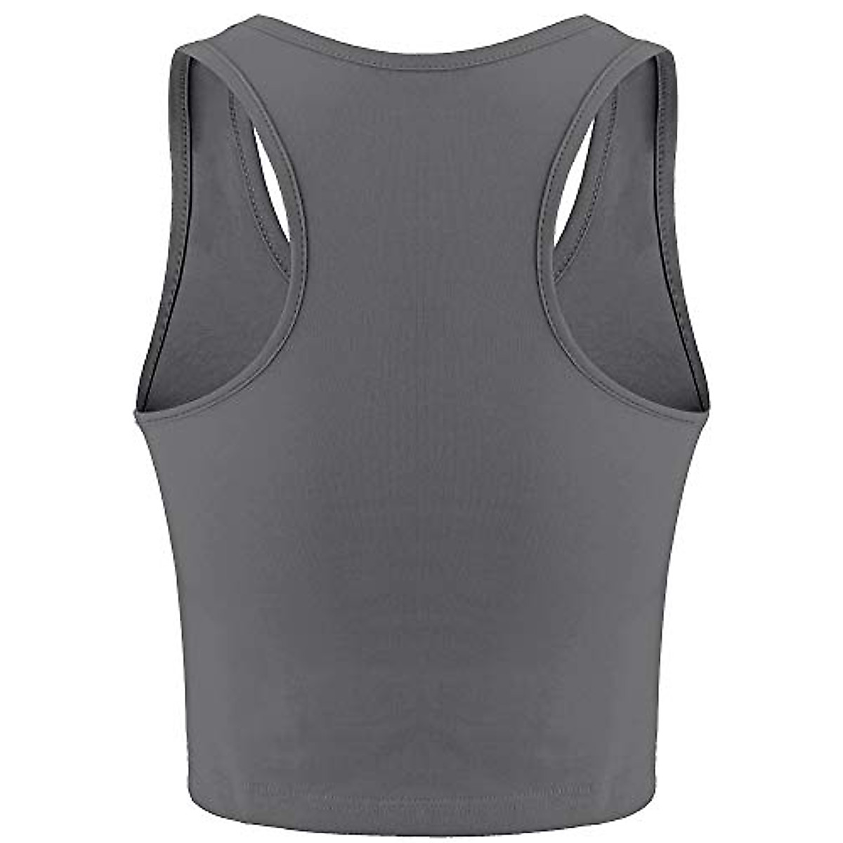4 Pieces Basic Workout Crop Tank Tops Sleeveless Racerback Sport Tank Top for Women Yoga Running (Black, Charcoal Gray, Olive Green, Medium)