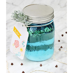 Cornucopia Brands 16oz PLASTIC Mason Jars (8-Pack, Blue w/Silver Metal Lids); PET BPA-Free Mason Jars w/One Piece Lids, 2-Cup/Pint Capacity