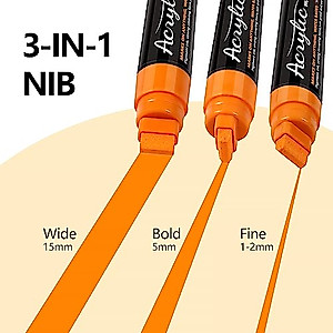 GNIDVSDLF Paint Markers 10 Jumbo Colored with 15mm Felt Tips - Acrylic Paint Pens for Rock Painting, Stone, Ceramic, Glass, Wood, and Canvas Window Kids Adults