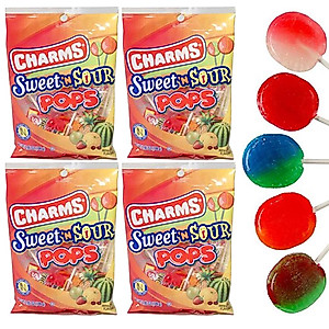 28 Pc Charms Sweet Sour Pops Lollipop Sucker Stick Candy Lollypops Party Favors