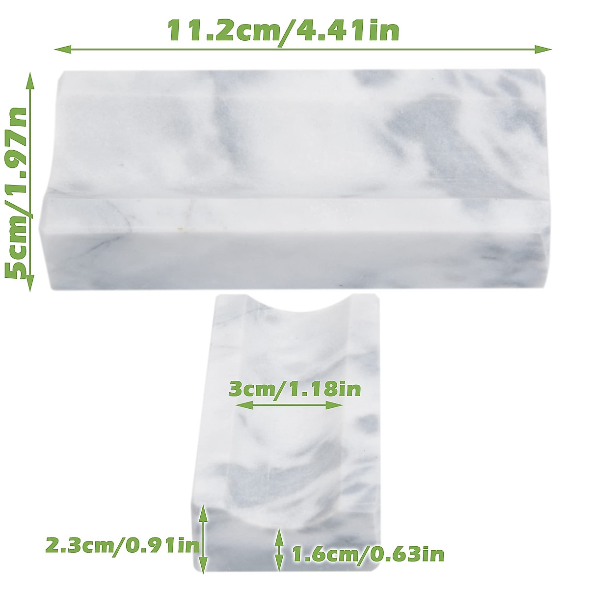 Marble Rolling Pin Holder,Rolling Pin Display Rack,Suitable for Storing Rolling Pin,Pizza Roller,Spoon,Knive,Fork and Other Kitchen Utensils,Set of 2(White Grey)