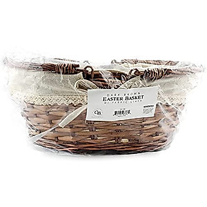 Cornucopia Wicker Basket with Handles (Reddish Brown), for Fall Decor, Easter, Picnics, Gifts, Home Decor and More, 13 x 10 x 6 Inches