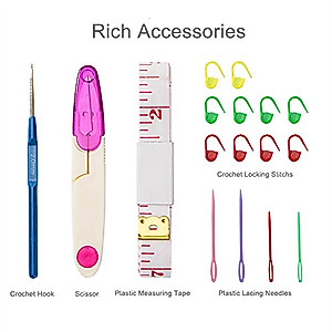 18 Pairs Bamboo Knitting Needles Set, Vancens Circular Wooden Knitting Needles with Colorful Plastic Tube, Small Tools for Weave are Included, 18 Sizes: 2mm - 10mm, 31.5" Length