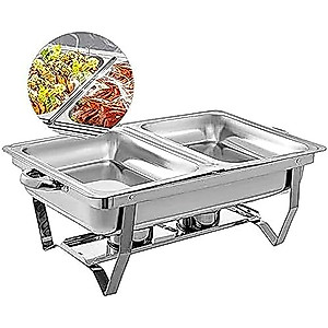 Chafing Dishes Chafing Dish Buffet Set, Food Warmers Server Warming Tray Round Rectangular Chafers, Stainless Steel Square Chafer, Round Food Warmer Chafing For Catering Warmer Chafer Set, Energy Effi