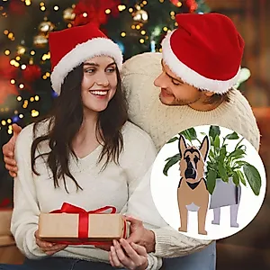 Gochoi German Shepherd Gifts,German Shepherd Dog Planter Plant Pot,Cute Dog Flower Pots for Outdoor Garden Decoration,Birthday Gifts for Women,Office Home Decor Small German Shepherd