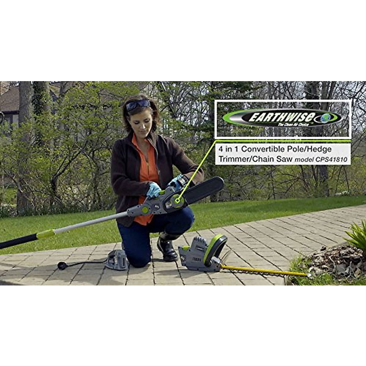 Earthwise 2-in-1 Convertible Pole Hedge Trimmer