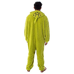 Dr. Seuss The Grinch Who Stole Christmas Matching Family Costume Pajama Sherpa Union Suit For Women Men (MD)