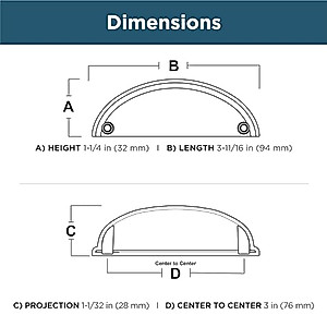 Franklin Brass Contemporary Cup (10-Pack) Cabinet Handles 3' Hole Center Champagne Bronze Kitchen Drawer, Gold Pulls, Dresser, Furniture Hardware P34702K-CZ-B1