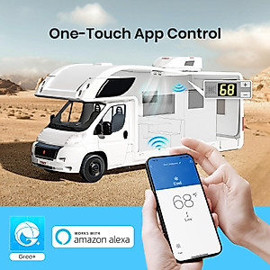 TOSOT GO Cool RV Air Conditioner 15000 BTU, Non-Ducted Camper Rooftop AC Unit with Heat Pump, High-Efficiency EER 8.5, WiFi and Remote Control, White