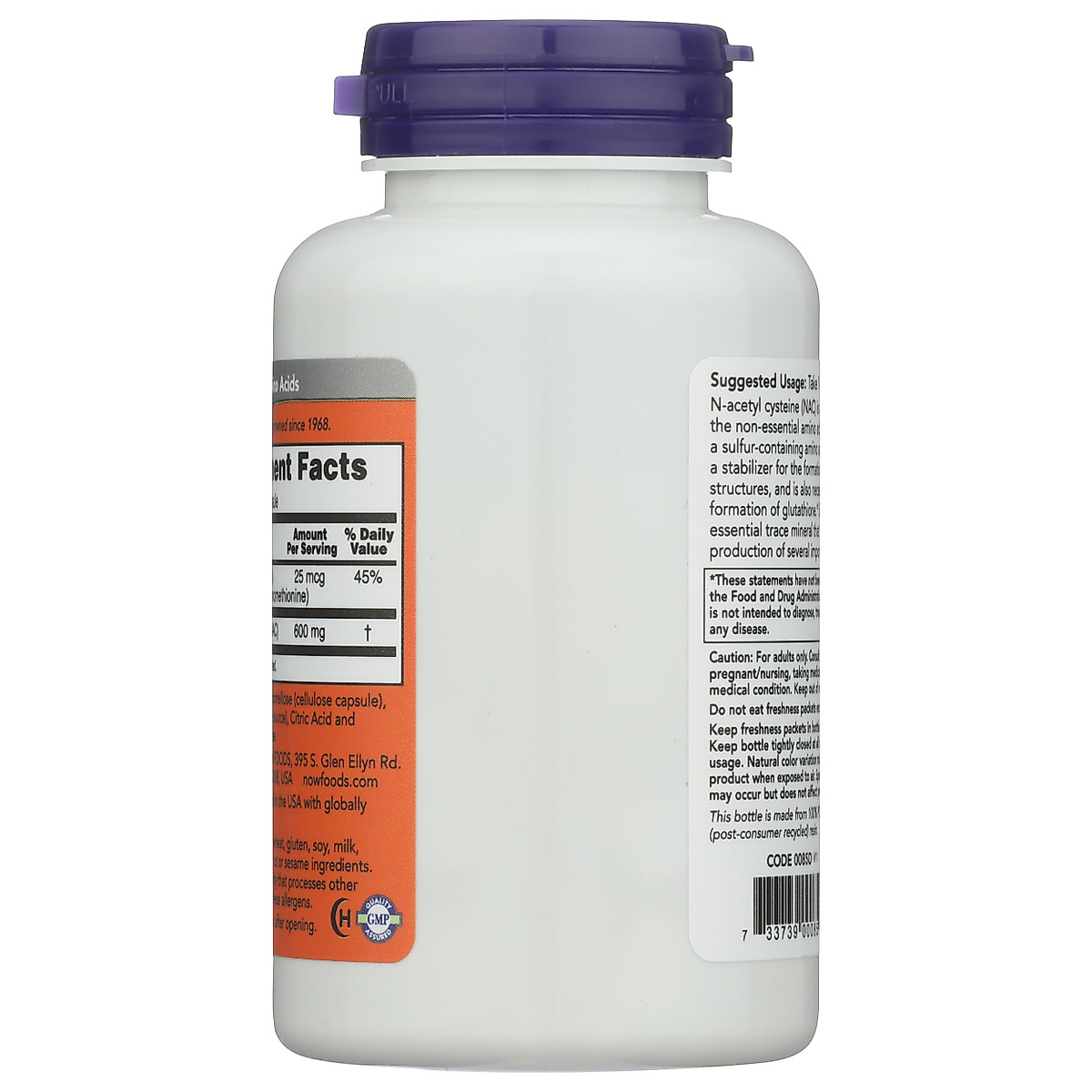 Now Foods Nacacetyl Cysteine 600mg Capsules, 100 CT