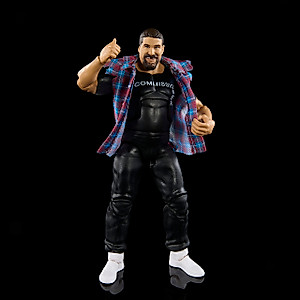 Mattel WWE Elite Collection Action Figure & Accessories, Series #102 Commissioner Foley 6-inch Collectible with 25 Articulation Points & Swappable Hands