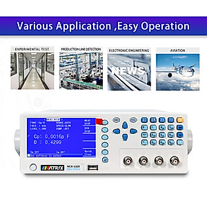 MATRIX LCR Meter, Capacitance Meter 40Hz-100kHz, Inductance Meter Accuracy 0.1%, Digital Multimeter with 32-Bit Core Processor, Electronic Component Tester 30Ω/100Ω Two Output Resistance, MCR-5100