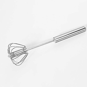 Stainless Steel Hand Push Egg Beater Mixer Home Kitchen Whisk Milk Frother Cooking Utensils Gadgets Blending Beating Stirring Semi Automatic Tool (1Pcs-Length 12, 35-Stainless)