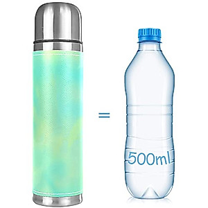 Stainless Steel Leather Vacuum Insulated Mug Psychedelic Thermos Water Bottle for Hot and Cold Drinks Kids Adults 16 Oz
