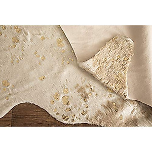 Faux Cowhide Rug - Beautiful Acid Wash Cowhide Rug. Western Throw Rugs for Office, Bedroom, Nursery or Living Room with Our Rustic Area Rugs for Living Room (Tan Gold)