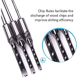 Utoolmart Square Hole Drill Bit for Wood, 1/2" Bearing Steel Hollow Chisel Mortise Power Tool for Woodworking 2Pcs