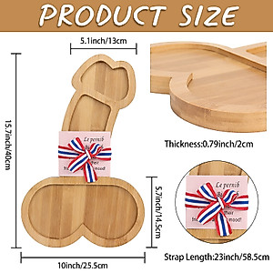 FunisFun Funny Charcuterie Board Novelty Bamboo Cheese Board 15.7"×10", Unique Kitchen Wine Meat Platter Aperitif Board for Housewarming Bachelor Party, Gag Gifts White Elephant Gifts