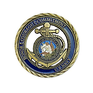 USA Navy Core Values Challenge Coin Collector's Medallion