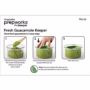 PrepWorks by Progressive Fresh Guacamole ProKeeper Plastic Kitchen Storage Container with Air Tight Lid