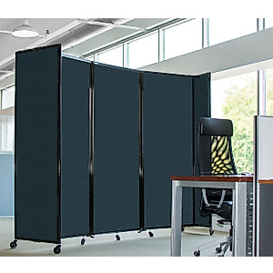 Versare Room Divider 360 Portable Wall Partition | Folding Panels | Large Freestanding Divider | Locking Wheels | Temporary Room Separator