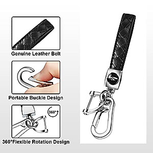 QBUC for Honda Key Fob Cover with Keychain,Car Key Case Shell Protection fit for Honda Accord Civic CRV Pilot Odyssey Smart Remote Key(Black)