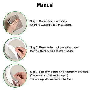 32 Pieces Removable Circle Wall Mirror Sticker Round Decal Acrylic Setting for Home Living Room Bedroom Decor, 1.5-13.5 cm(Silver)