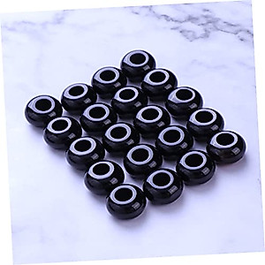 EXCEART 40 Pcs Beads with Large Holes Gemstone Beads Large Hole Spacer Beads Lava Beads Blue Lace Agate Beads Gemstone for Jewelry Making Beading Kits Loose Beads Round Beads Suite Natural