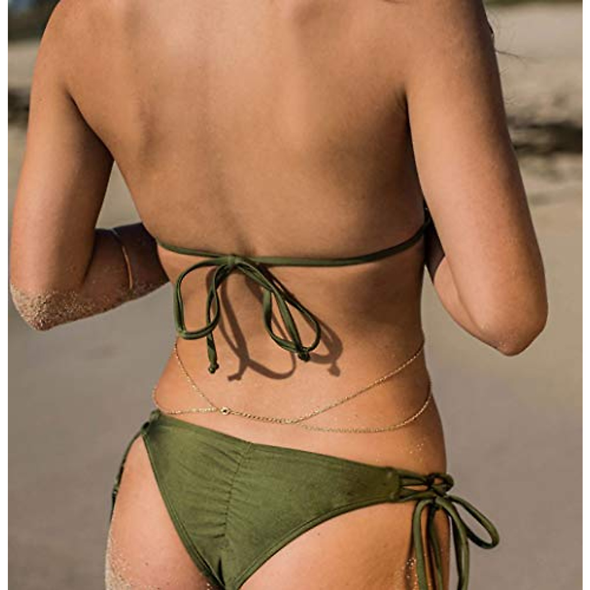 Body chain Bikini Chain Crossover Belly Waist Chain