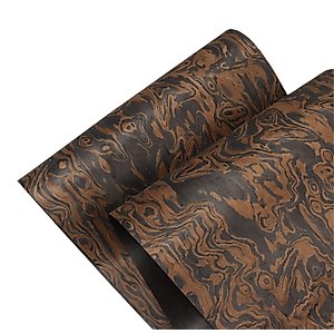 Aibote Technology Art Totem Black Walnut Burl Wood Veneer Sheet(60x250CM) Furniture Restoration Sheets for Loudspeaker Speaker Showcase Cabinets Table Shelves Kitchen Furniture Hotel