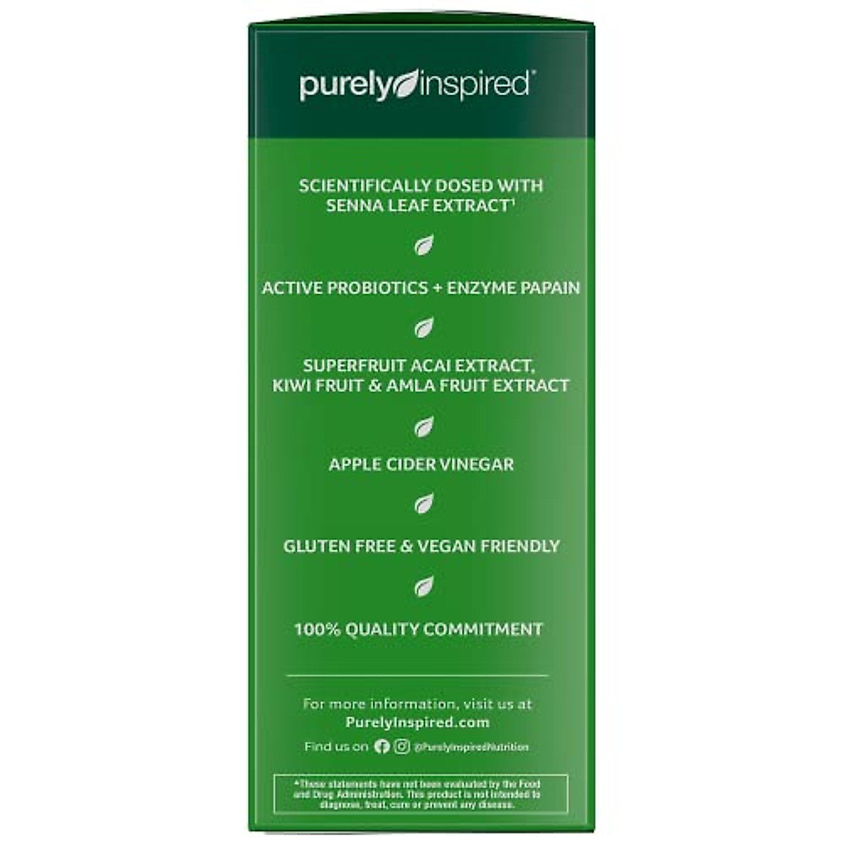 Purely Inspired 7-Day Detox Cleanse - Whole Body Cleanse & Detox Pills for Women & Men, Powered with Senna Leaf, Vitamin C, Apple Cider Vinegar, Digestive Enzymes & Probiotics - 42 Acai Berry Capsules
