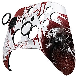 eXtremeRate ASR Version Custom Shell for Xbox Core Wireless Controller - Anti Sticks Rubbing Rings - Replacement Accessories Front Cover Faceplate for Xbox Series X & S Controller - Blue Flame